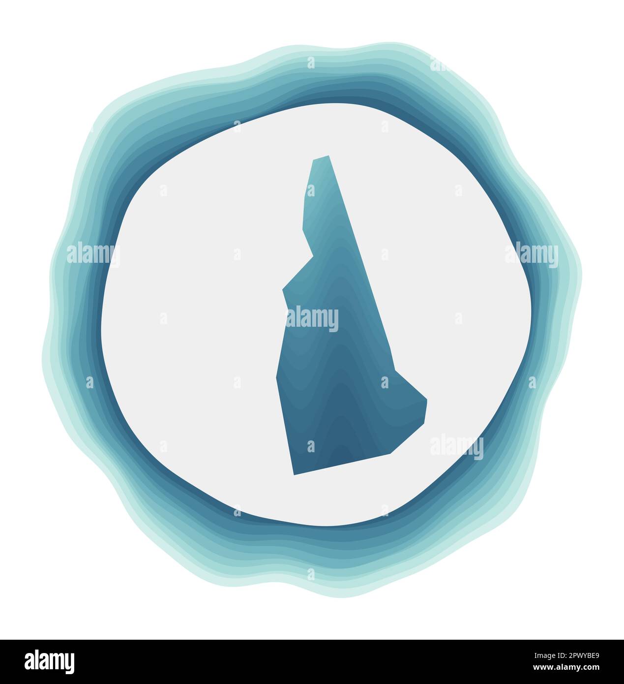 New Hampshire logo. Badge of the US state. Layered circular sign around ...