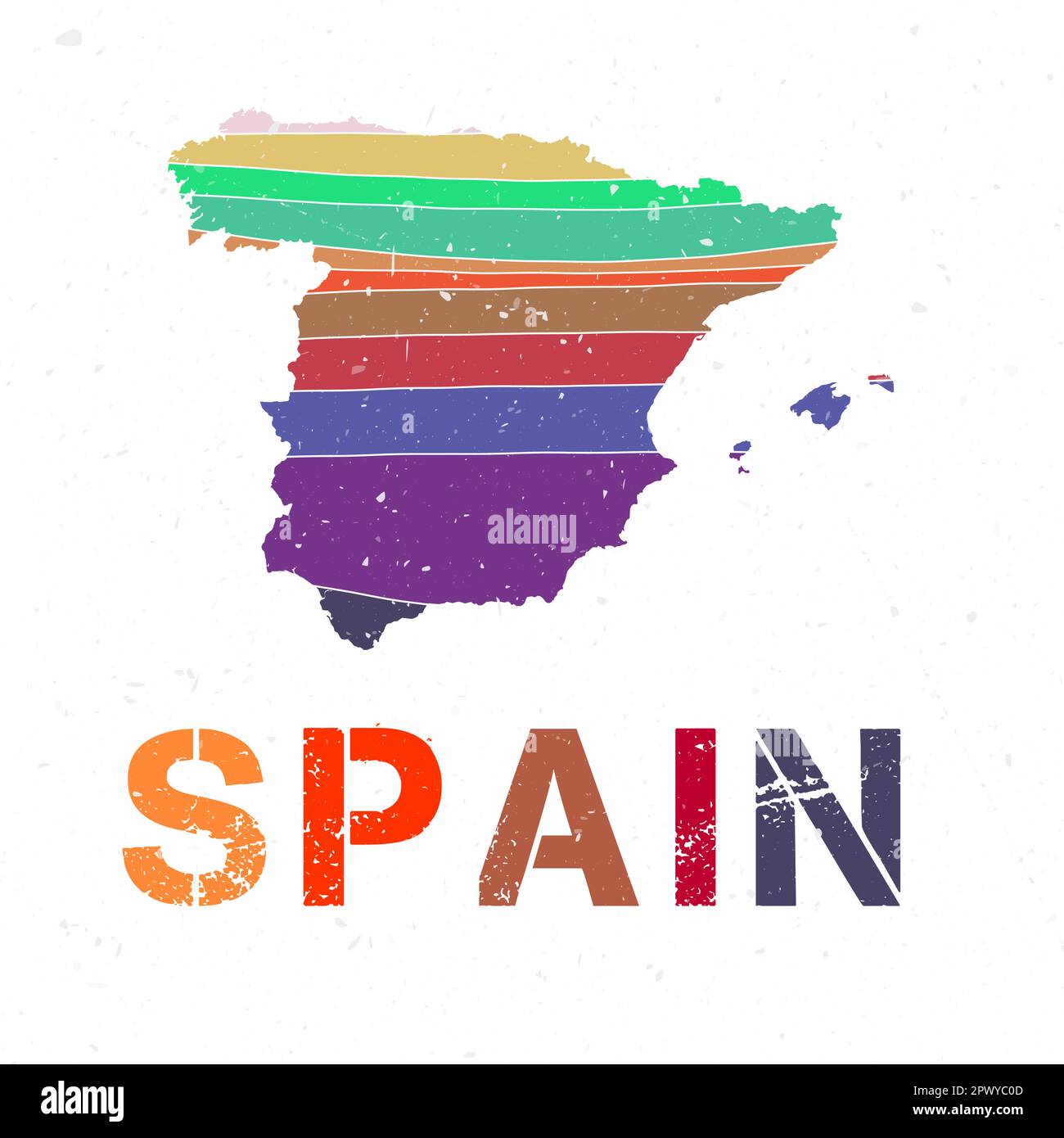Spain map design. Shape of the country with beautiful geometric waves ...