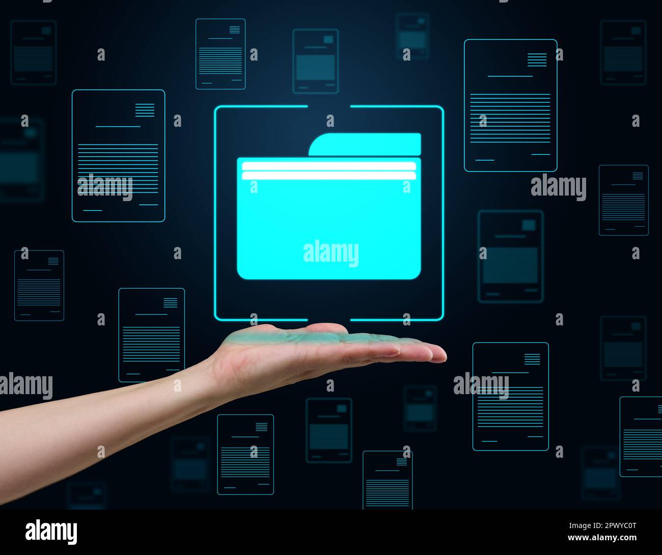 Concept of document flow in the company, transition to paperless ...