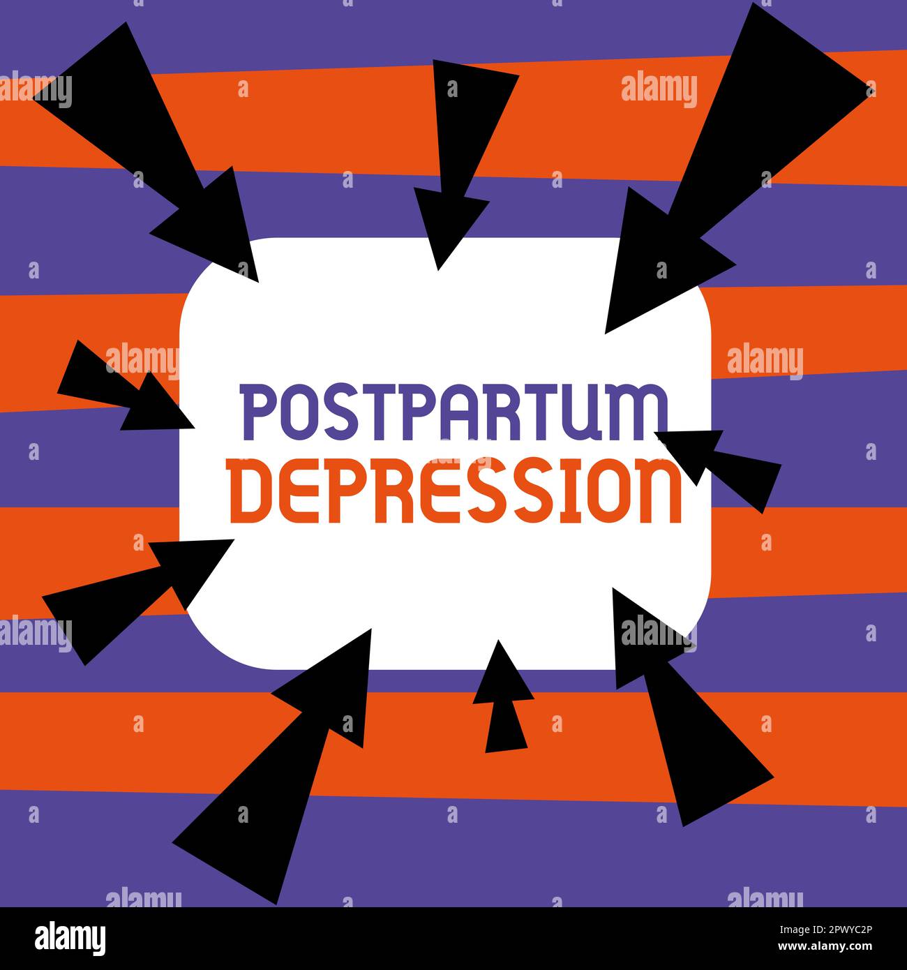Text sign showing Postpartum Depression, Concept meaning a mood ...