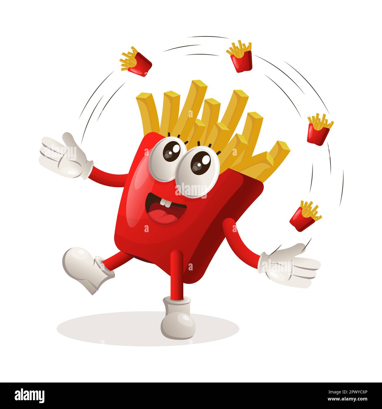 French fries cartoon illustration Stock Vector Images - Alamy