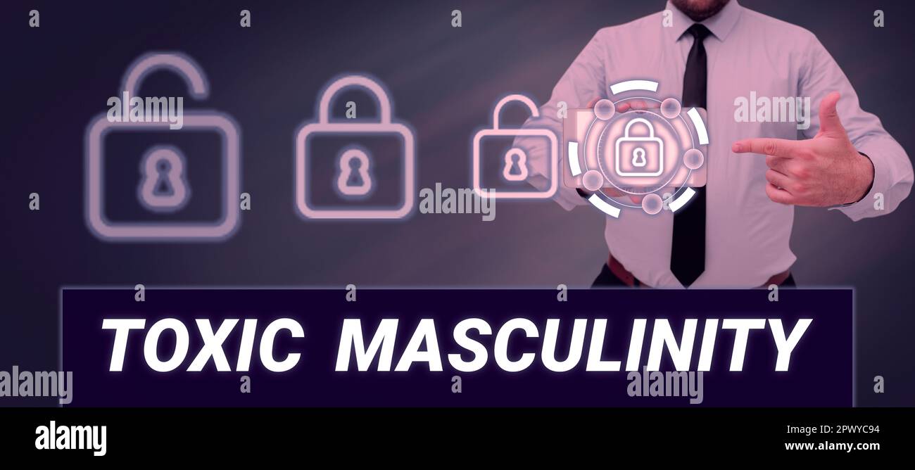 Text caption presenting Toxic Masculinity, Concept meaning describes ...
