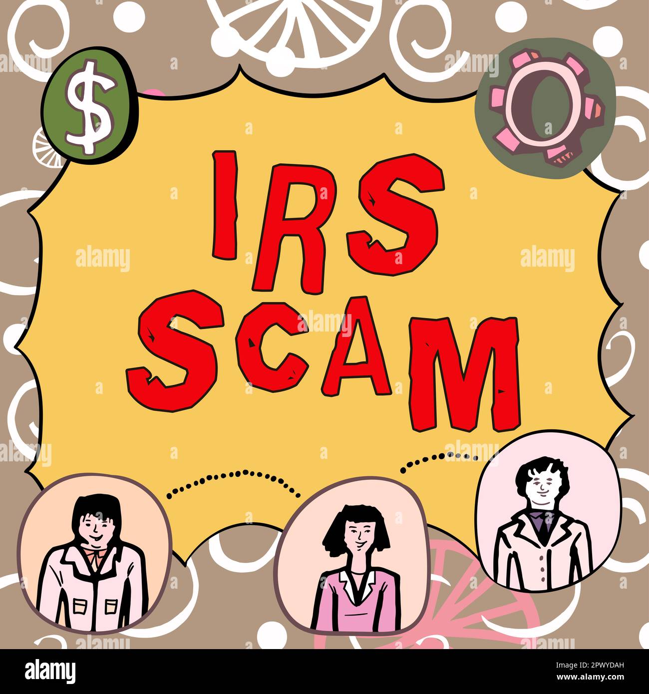 Text caption presenting Irs Scam, Internet Concept targeted taxpayers ...