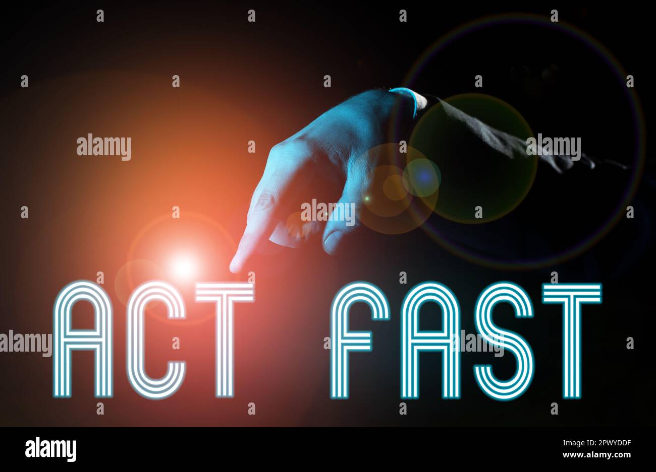 Writing displaying text Act Fast, Internet Concept Voluntarily move in ...