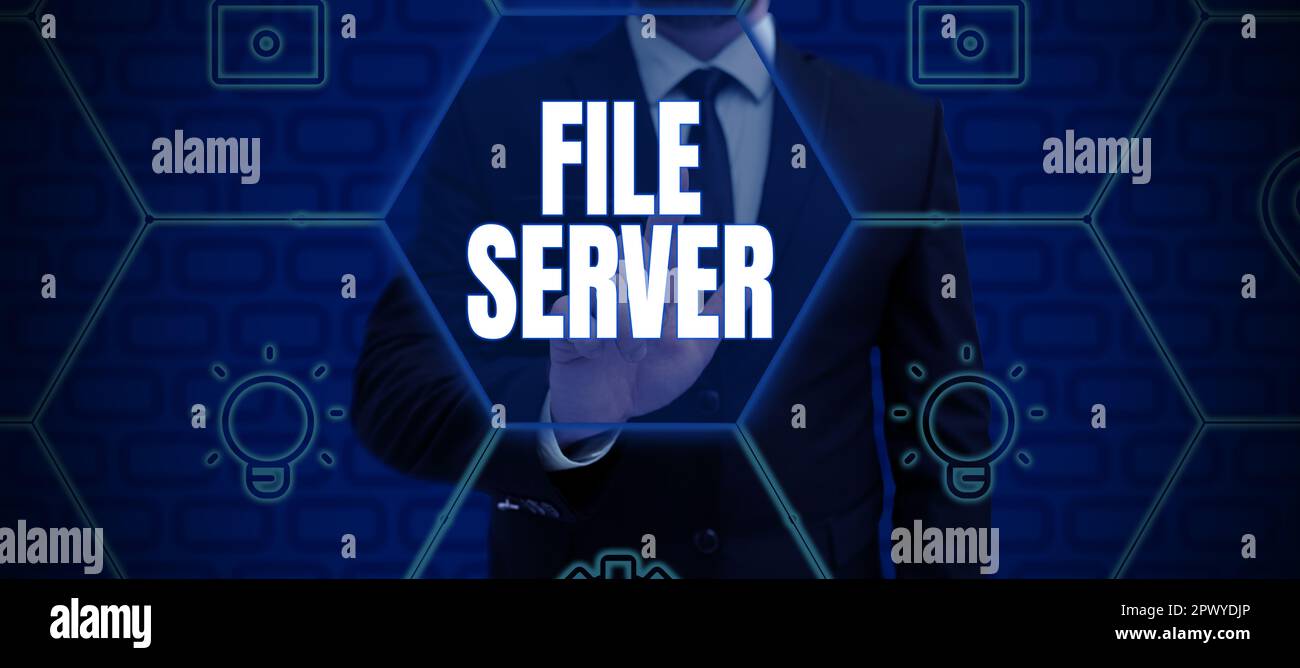 Inspiration showing sign File Server, Business overview device which controls access to ...