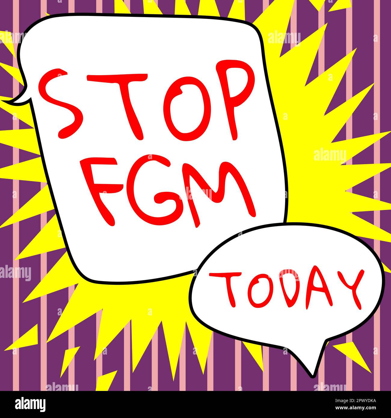 Text caption presenting Stop Fgm, Word for Put an end on female genital ...