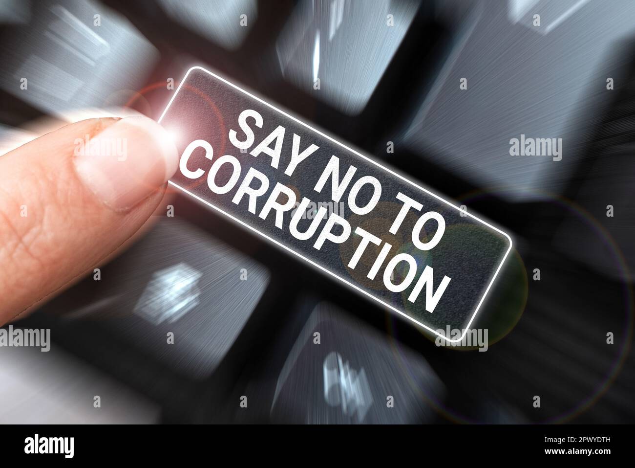 Hand writing sign Say No To Corruption, Word Written on Introducing ...