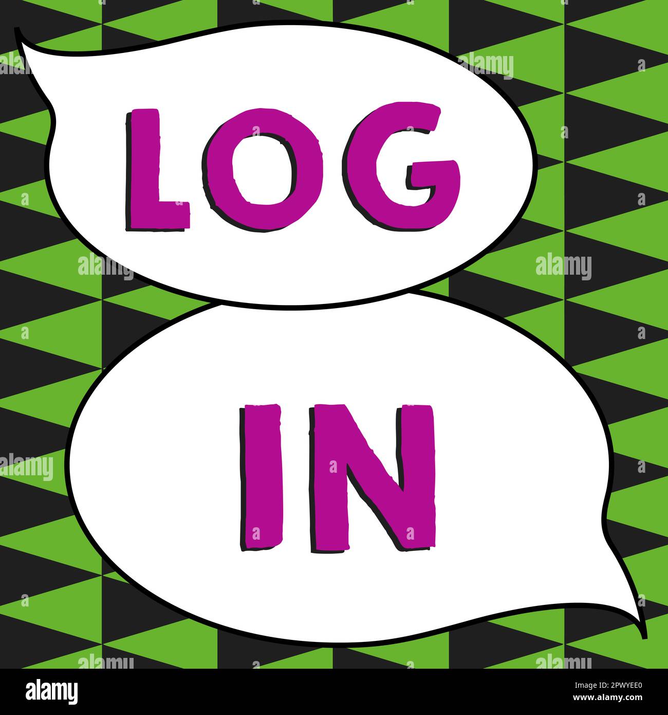 Sign displaying Log In, Word Written on go through the procedures to begin use of a computer or ...