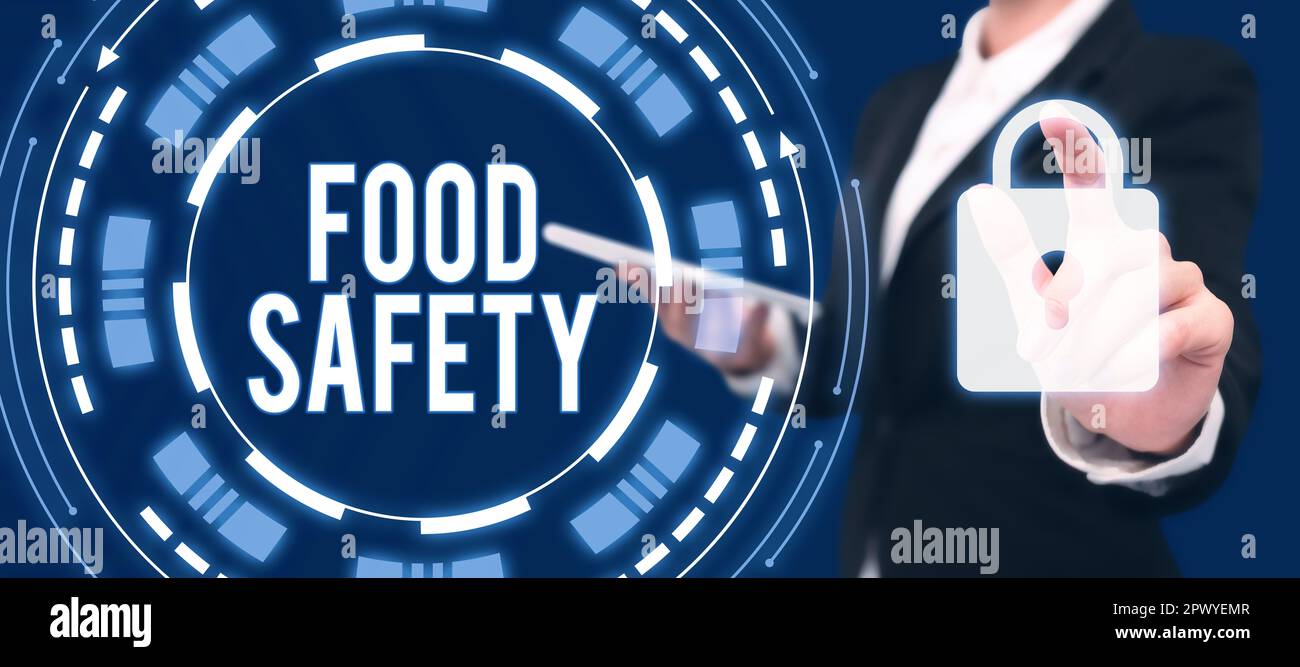 Inspiration showing sign Food Safety, Business approach Conditions and ...
