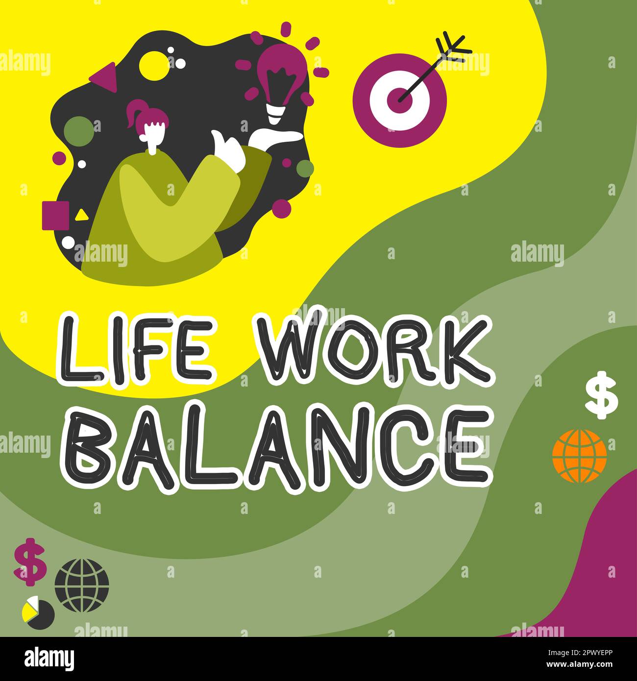 Text caption presenting Life Work Balance, Concept meaning stability ...