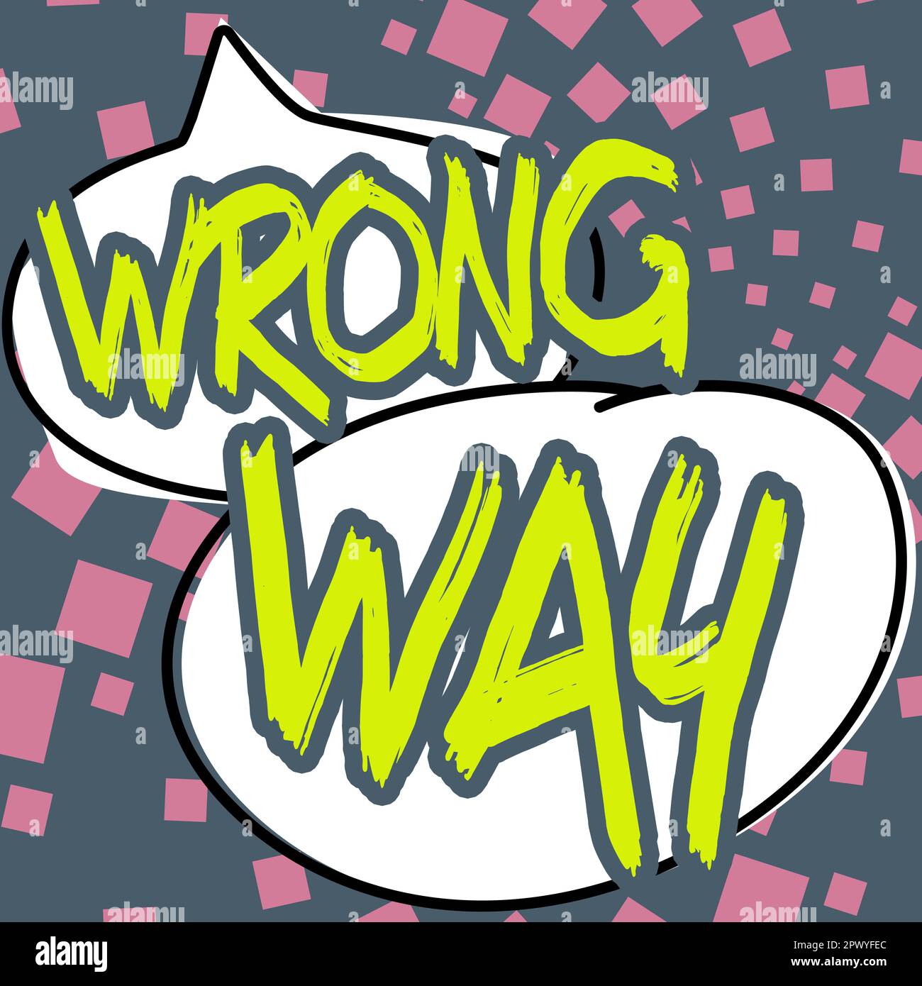 Conceptual caption Wrong Way, Business idea taking an unsuitable or ...