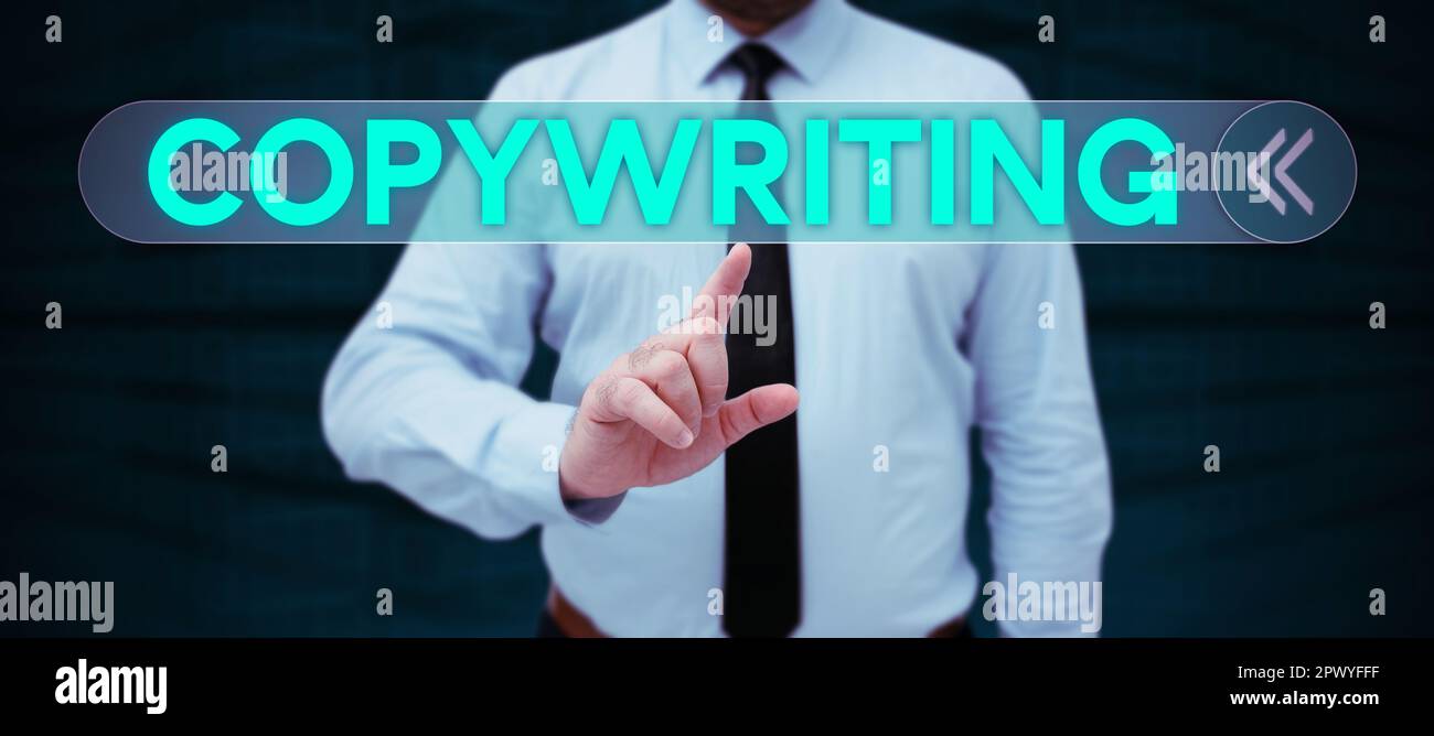 Text caption presenting Copywriting, Concept meaning writing the text ...