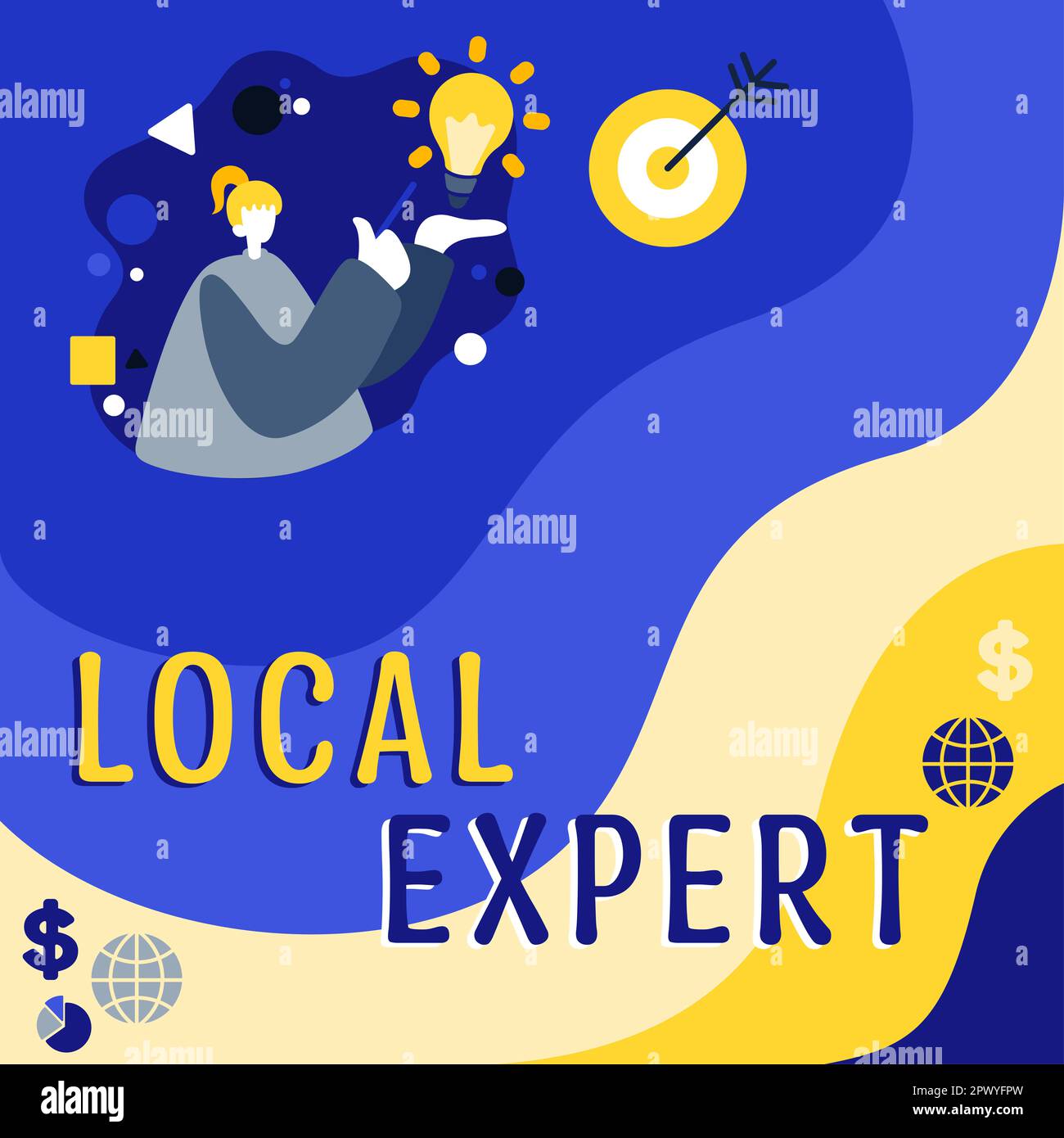 Hand writing sign Local Expert, Concept meaning offers expertise and ...