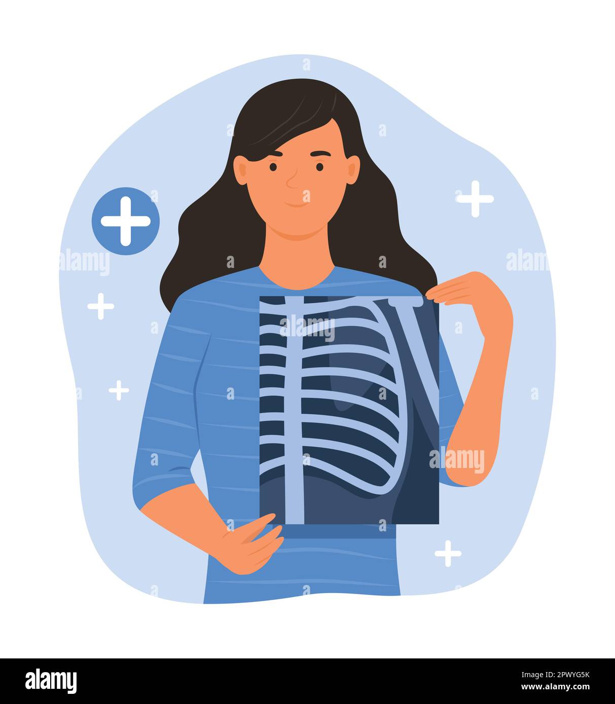 Woman Holding X-ray Film Concept Illustration Stock Vector Image & Art ...