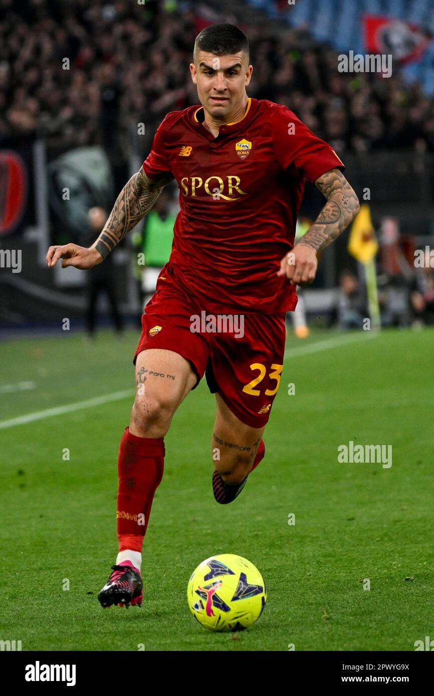 Gianluca Mancini of AS Roma in action during the Serie A football match ...