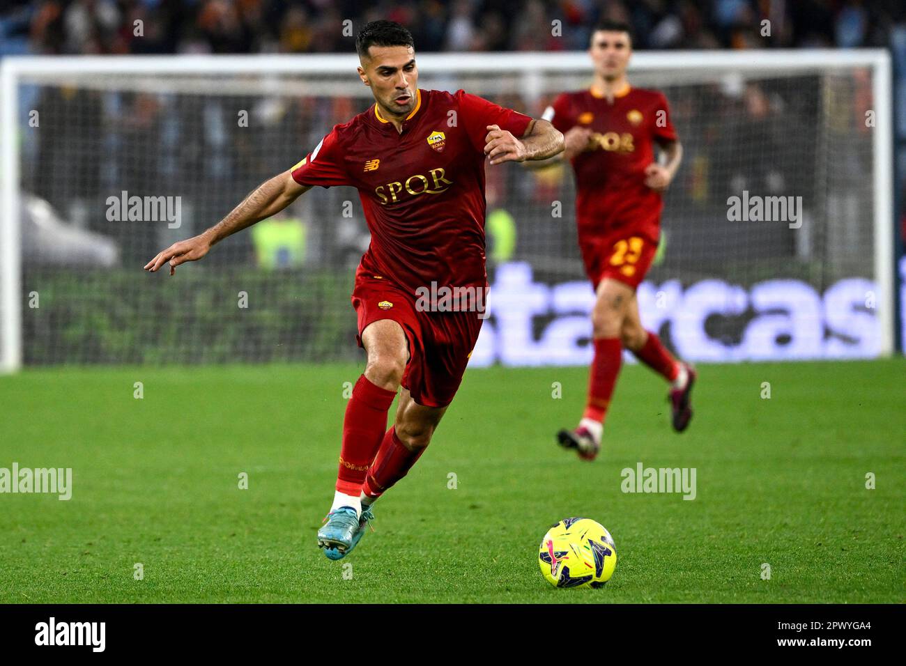 Mehmet Zeki Celik of AS Roma in action during the Serie A football ...