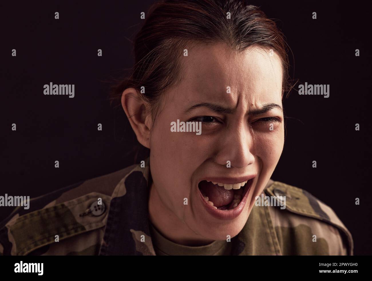 Angry female soldier hi-res stock photography and images - Alamy