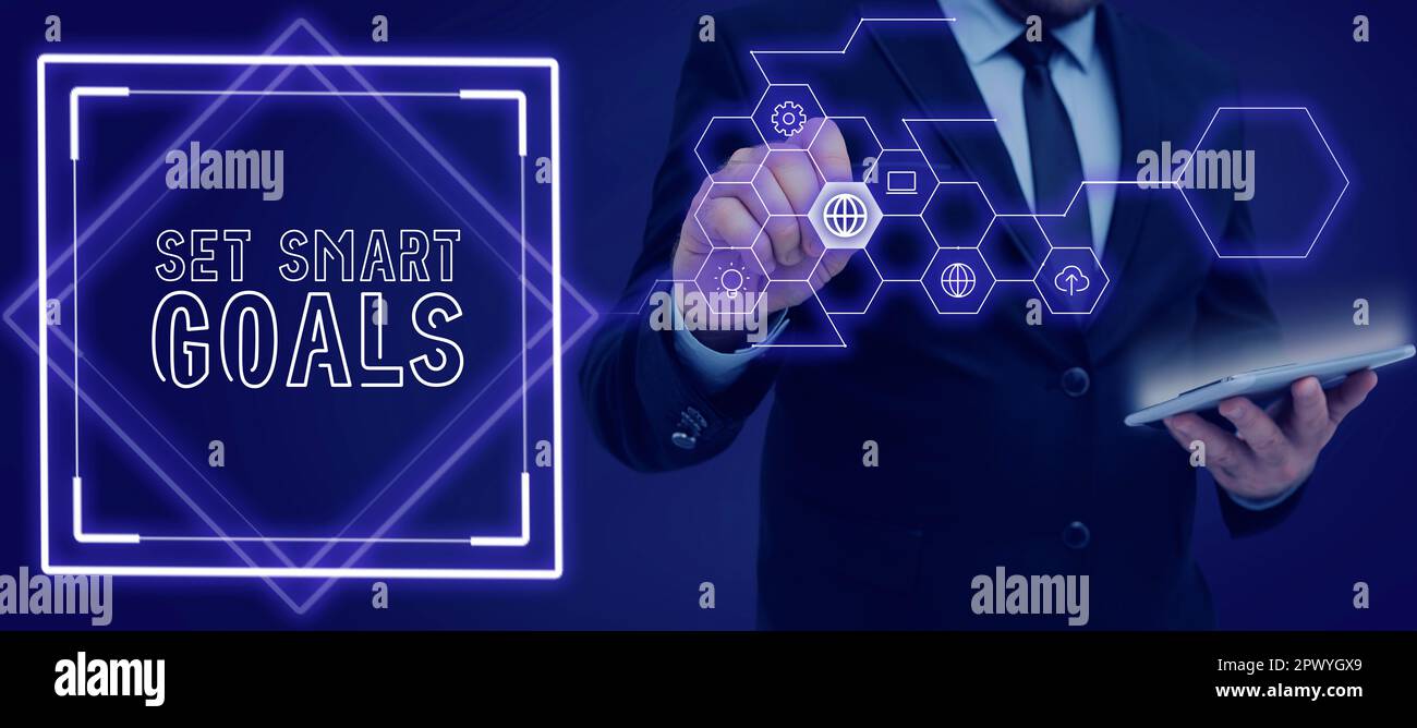 Inspiration showing sign Set Smart Goals, Concept meaning Establish ...