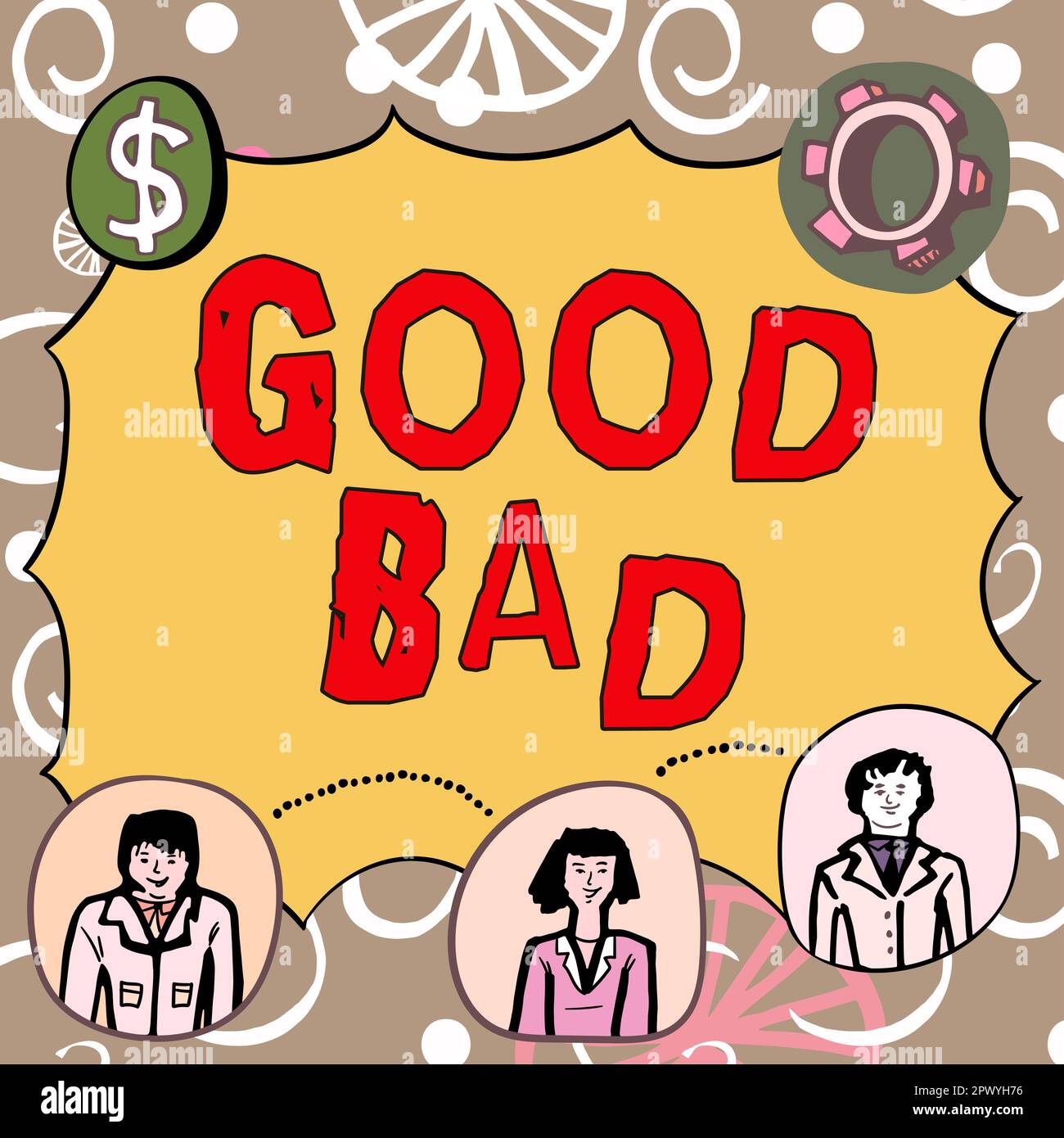 Inspiration showing sign Good Bad, Word Written on to seem to be going ...