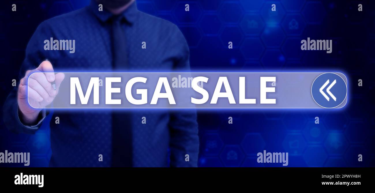 Text caption presenting Mega Sale, Word for The day full of special ...