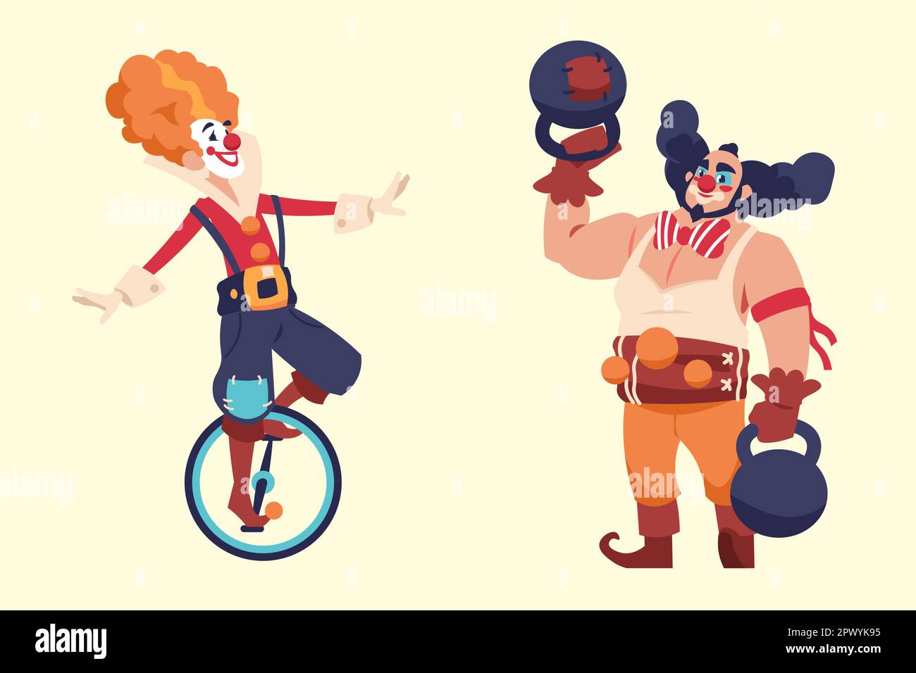 Cartoon clowns. Jokers and jesters comedian with funny faces on ...