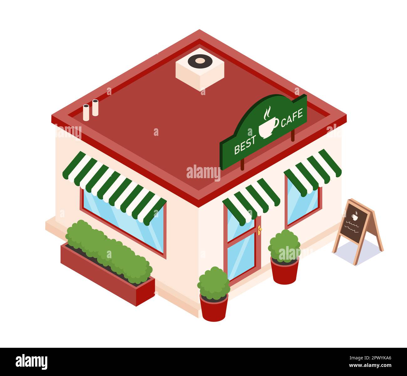 Isometric cafe facade Stock Vector Image & Art - Alamy