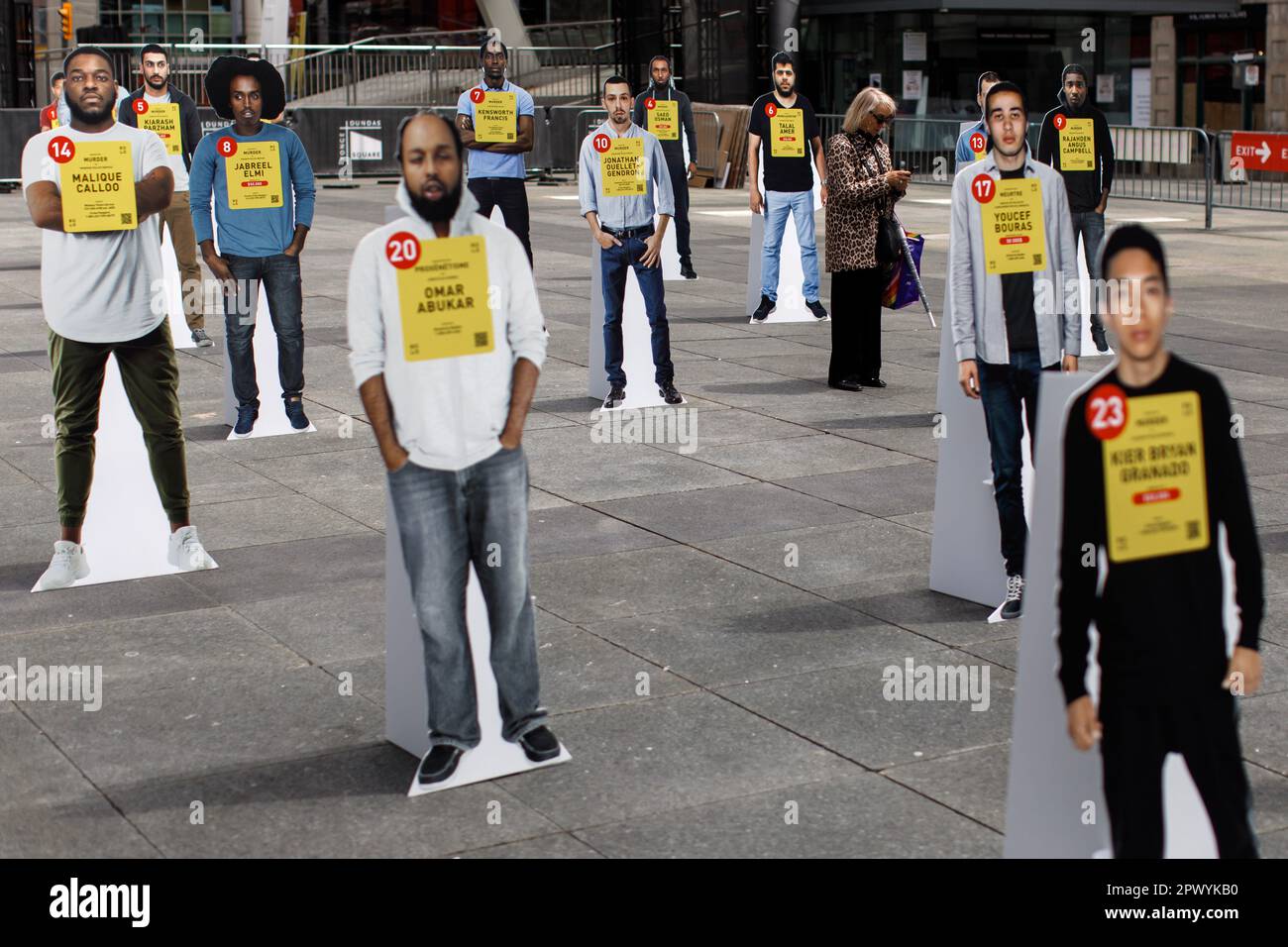 Toronto, Canada. 01st May, 2023. Cutouts of fugitives are seen in ...