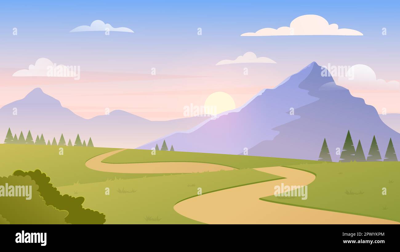 Forest mountains in sunny Stock Vector Images - Alamy