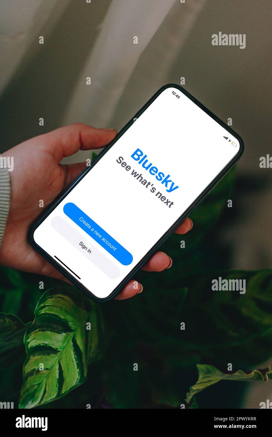 Blusky social network app Stock Photo - Alamy