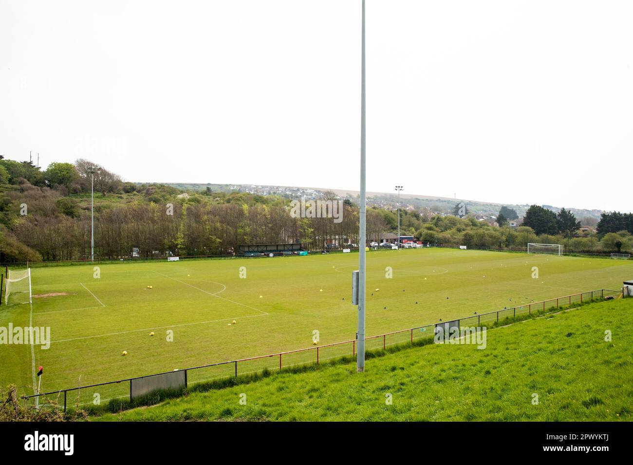 General view of Hill Park; Saltdean Football Club’s Home Ground Stock ...
