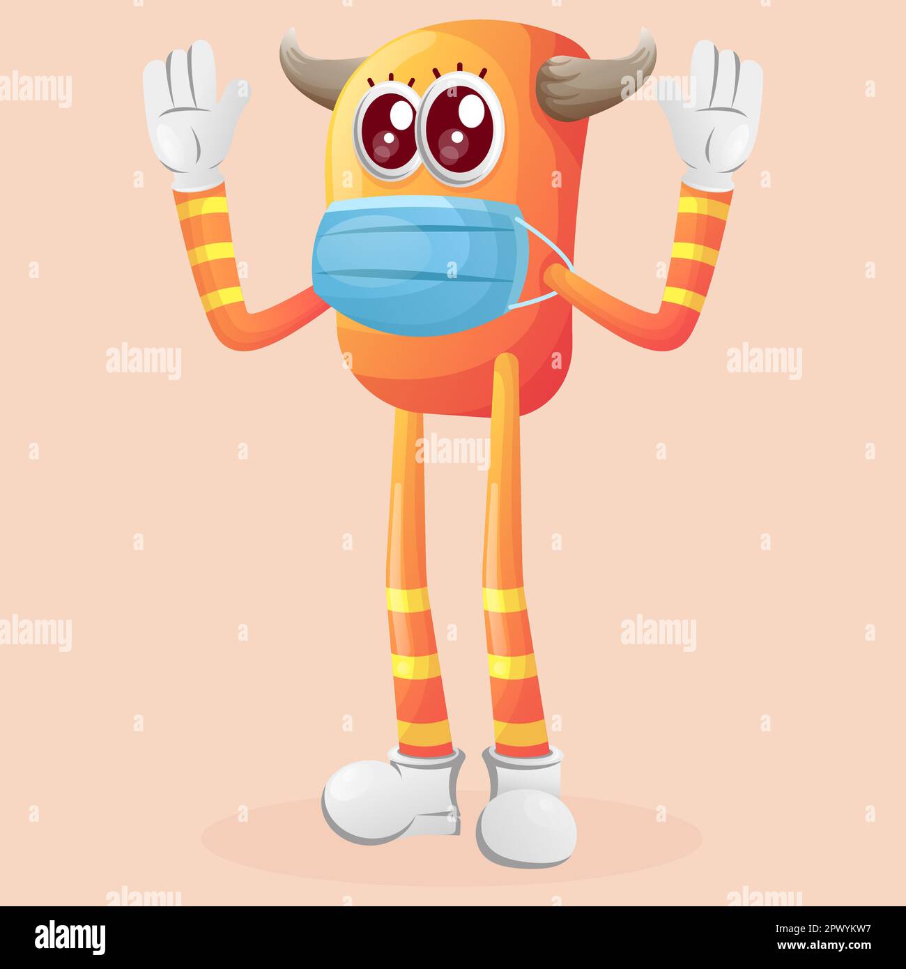 Cute orange character mask Stock Vector Images - Alamy