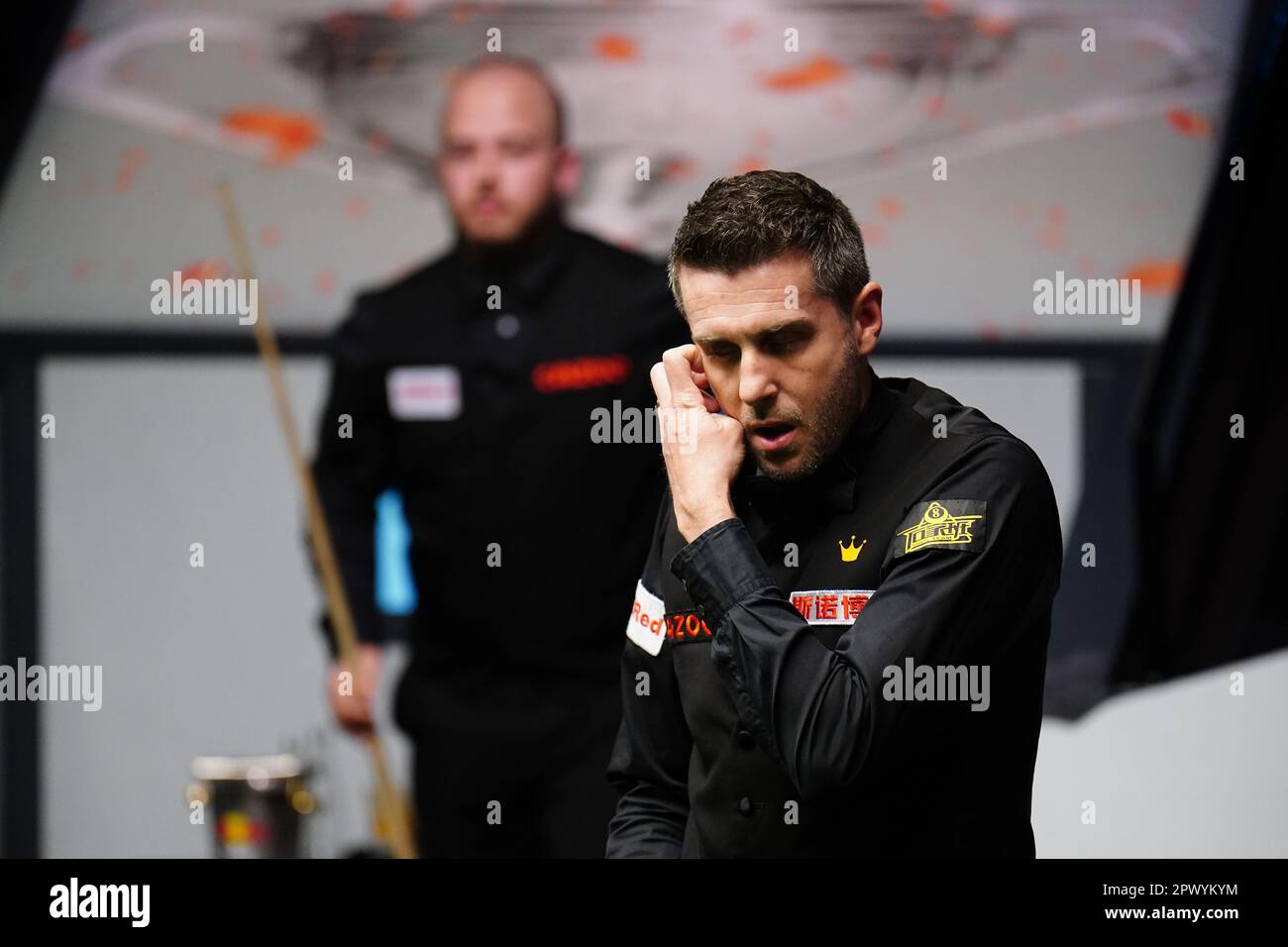 Mark Selby in action against Luca Brecel (not pictured) during the ...