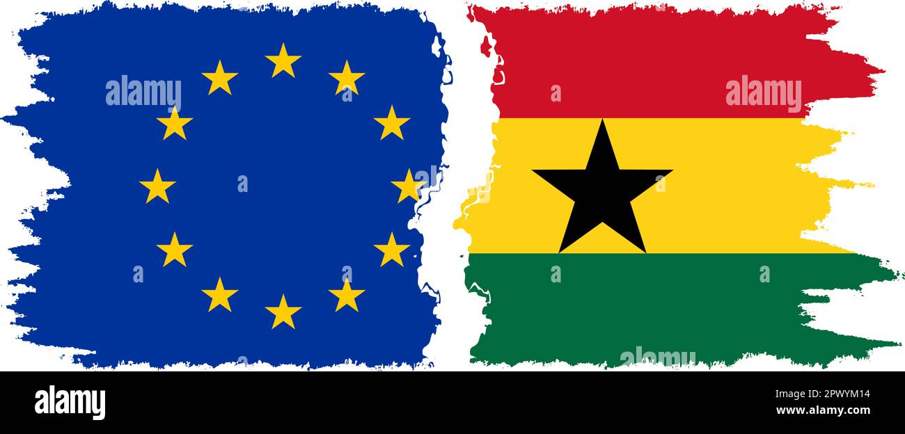 Ghana and European Union grunge flags connection, vector Stock Vector ...
