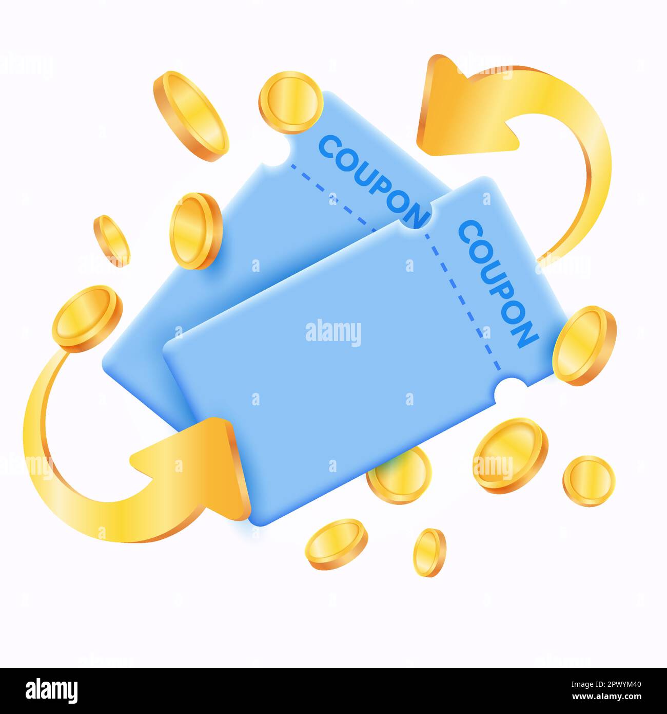 Cash back service, financial payment label with 3d vouchers and 3d ...