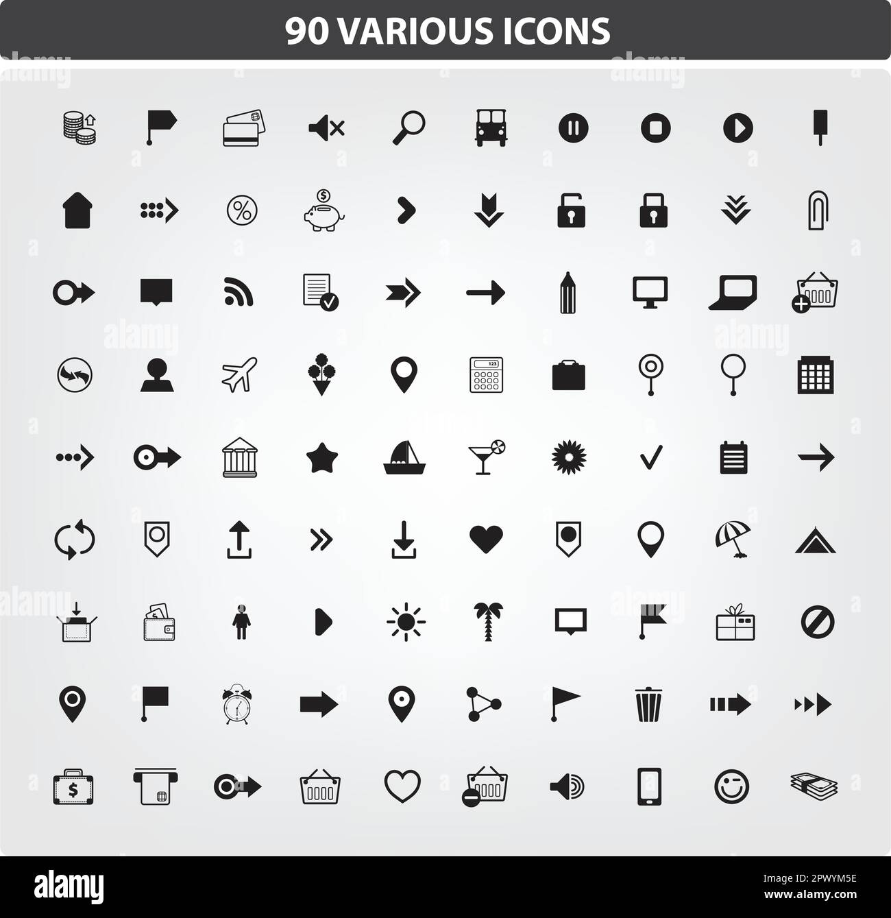 vector set of web universal icons isolated Stock Vector Image & Art - Alamy