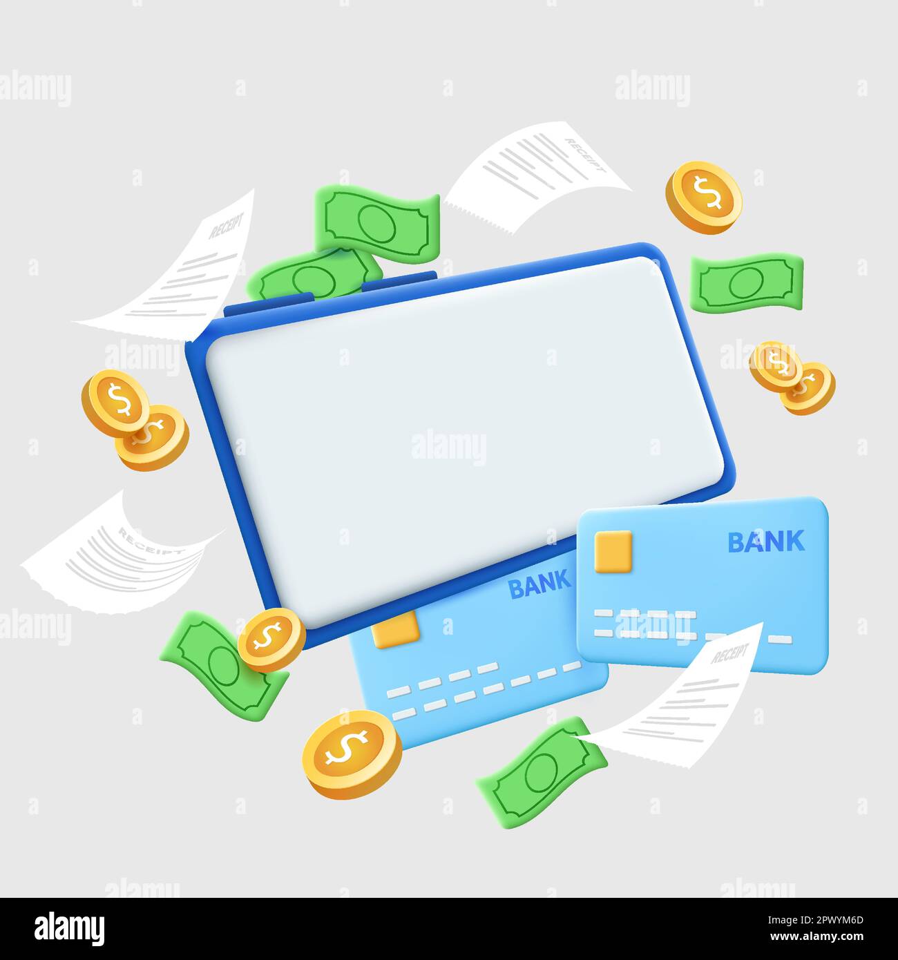 Banking online payments icon concept, internet payments bill receipt ...