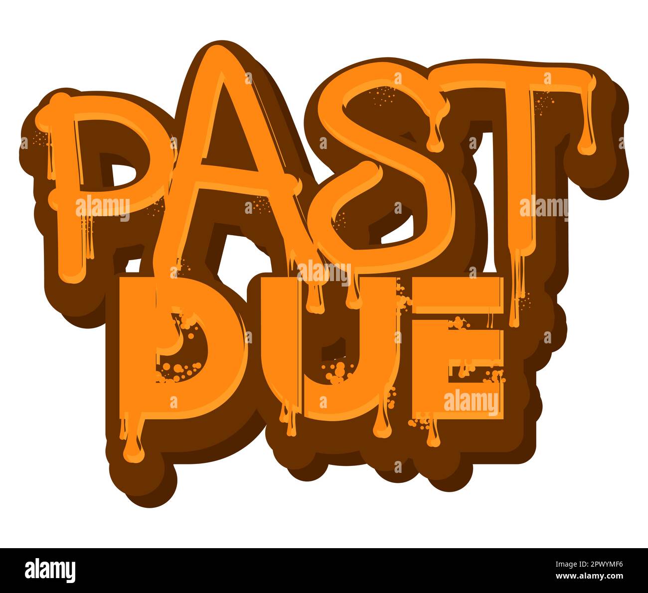Past Due. Graffiti tag. Abstract modern street art decoration performed ...