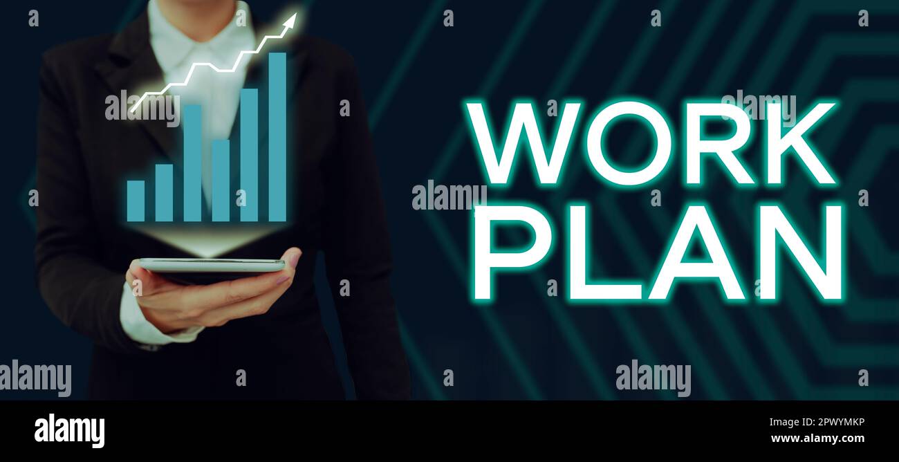 Conceptual caption Work Plan, Business idea project to be accomplished ...