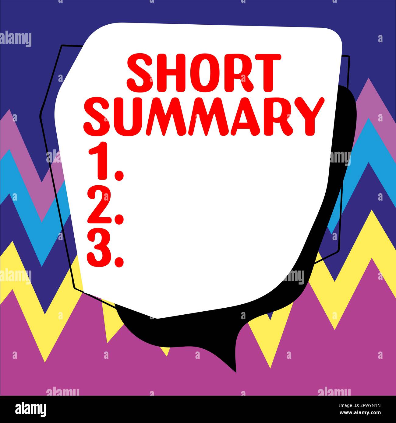 Sign displaying Short Summary, Concept meaning Brief statement of main ...
