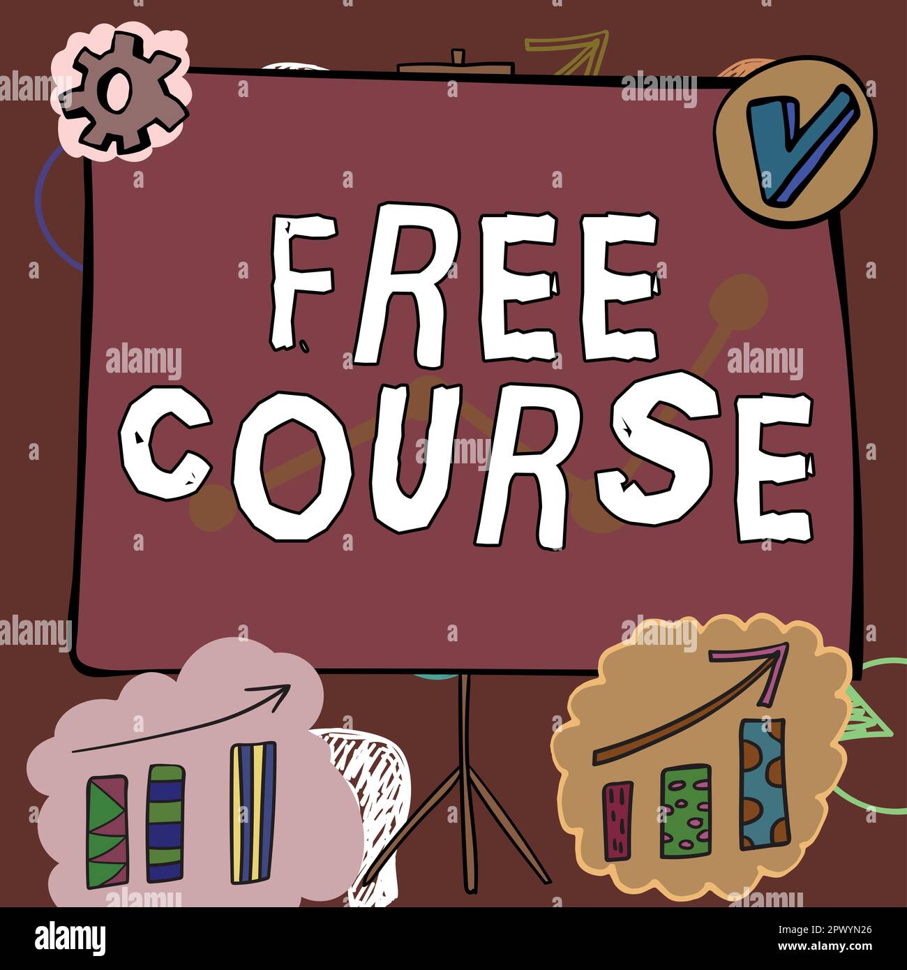 Text caption presenting Free Course, Word for series of lessons or ...