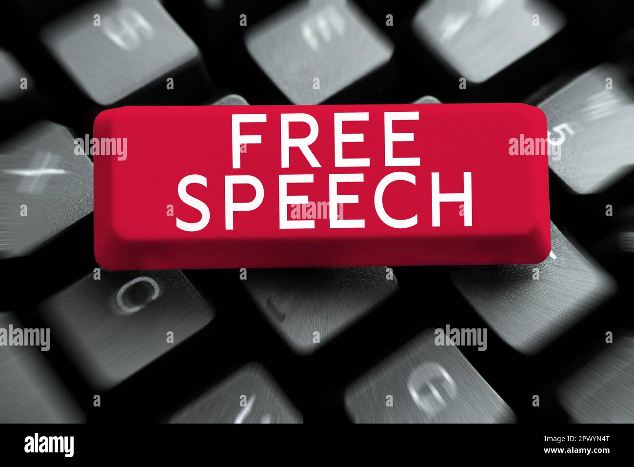 Conceptual display Free Speech, Internet Concept the right of people to ...
