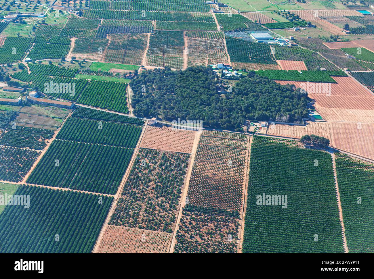 Aerial landscape countryside fields gardens hi-res stock photography ...