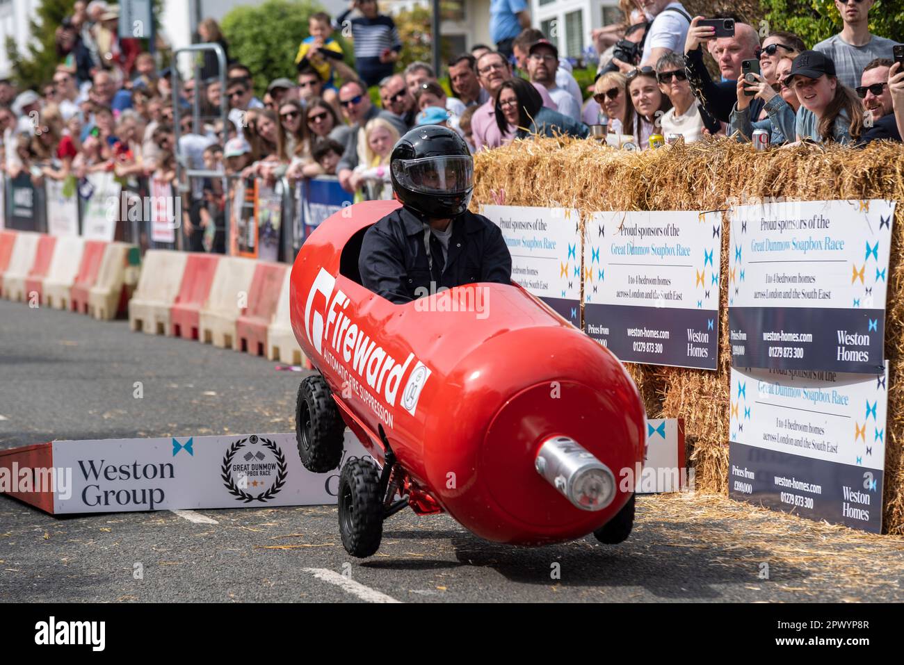 Fireward team cart competing in the Great Dunmow soapbox race 2023 ...