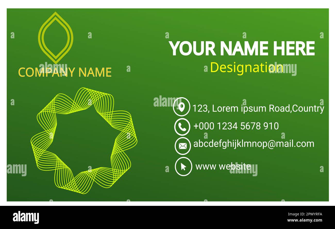 Modern business card design in green and yellow color Stock Vector ...