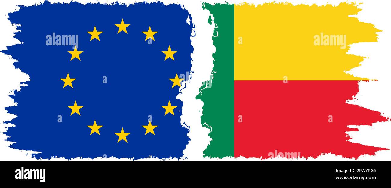 Benin and European Union grunge flags connection, vector Stock Vector ...