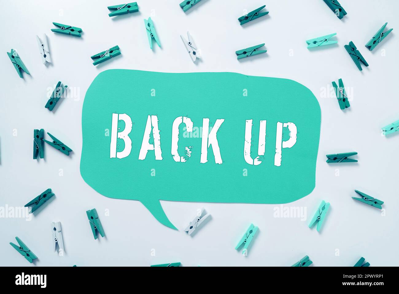 Sign displaying Back Up, Business showcase saving important data into ...