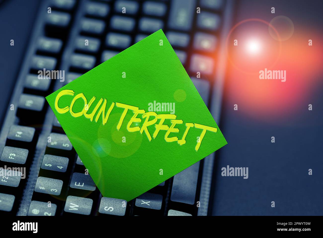 Handwriting text Counterfeit, Word Written on made in imitation of ...