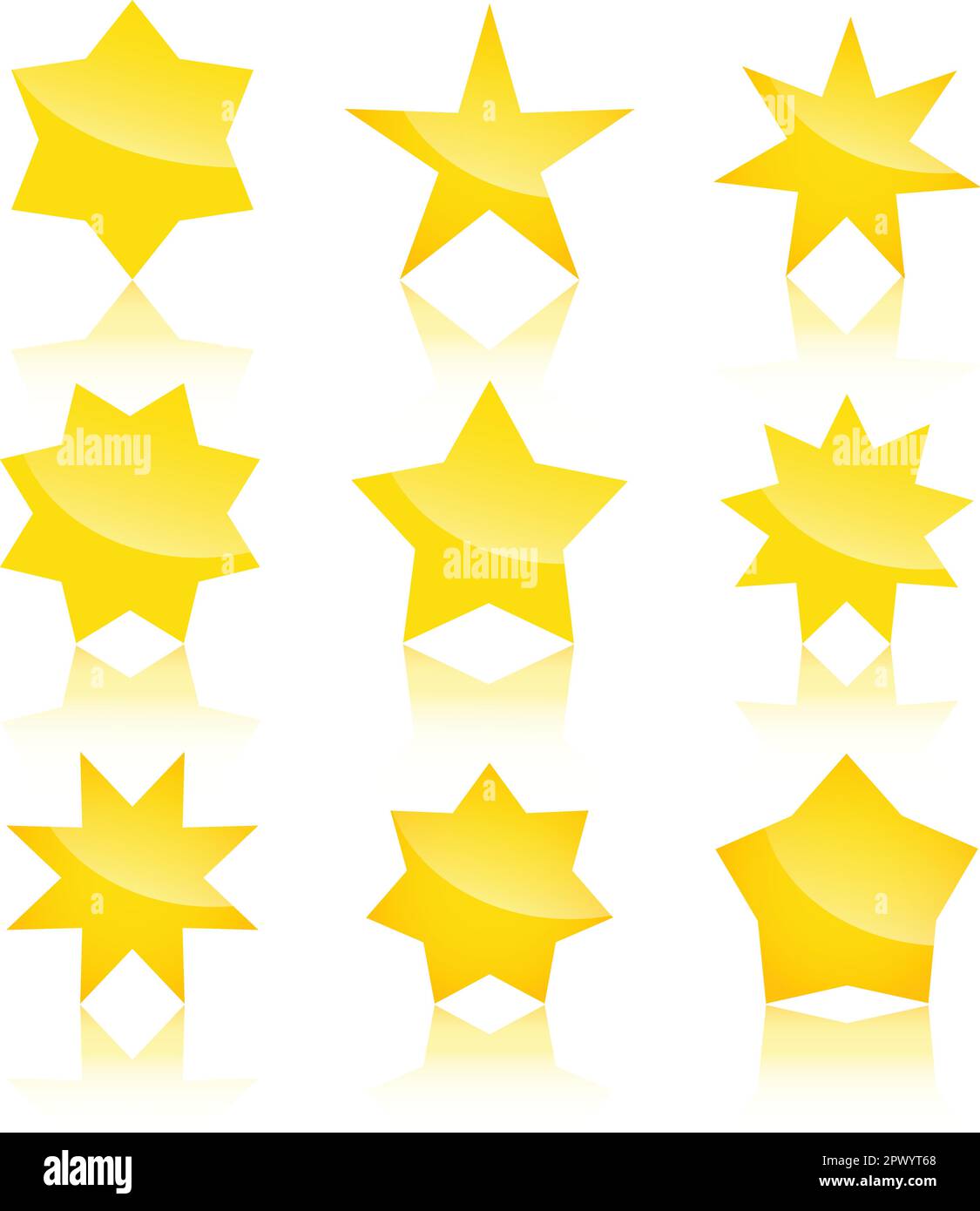 Vector set of yellow stars icons isolated Stock Vector Image & Art - Alamy