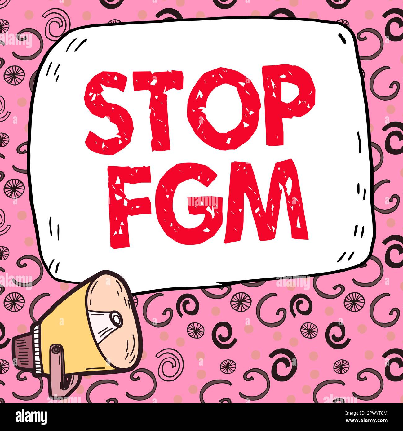 Writing displaying text Stop Fgm, Word for Put an end on female genital ...