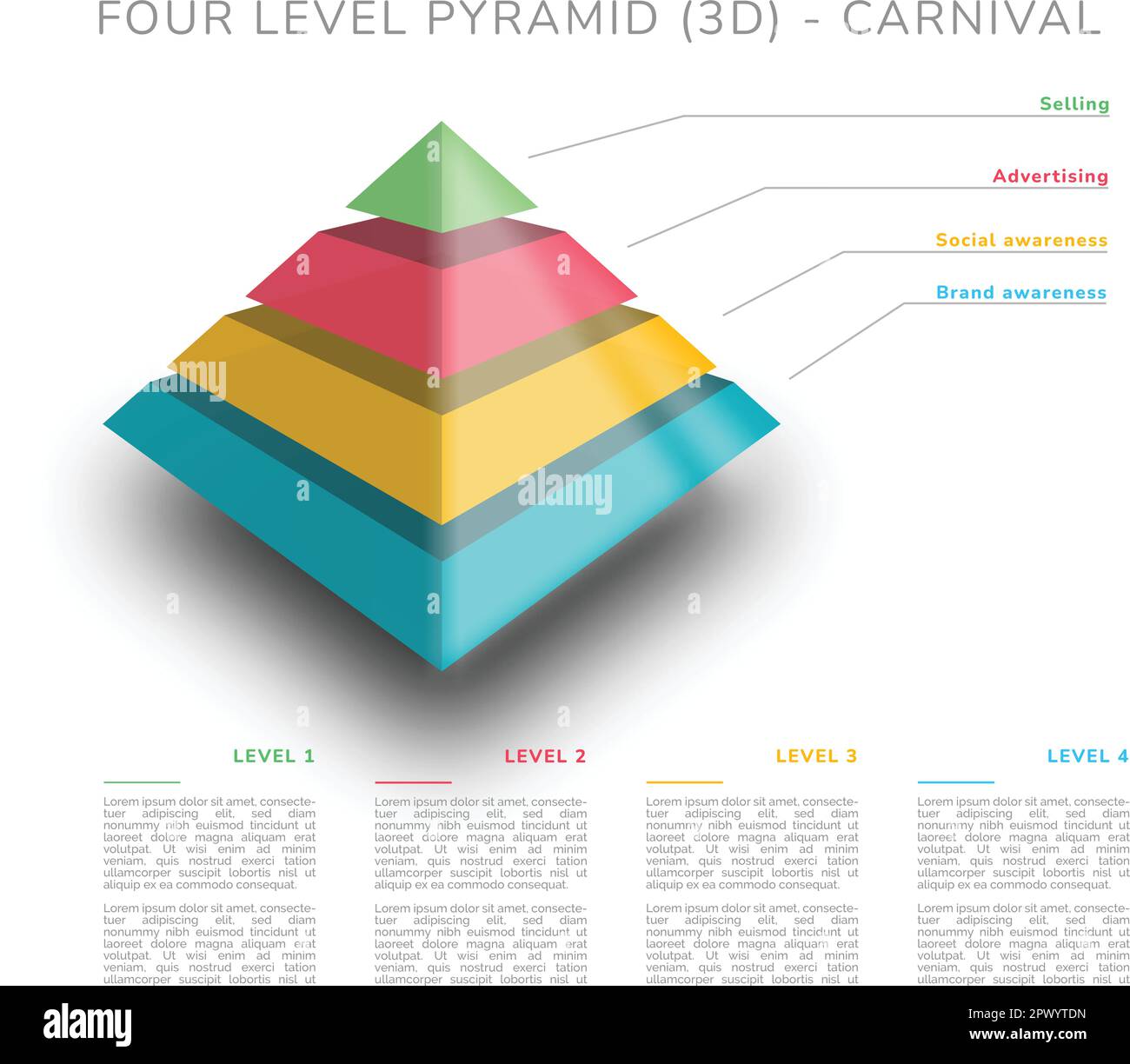 Pyramid illustration 4 levels Stock Vector Images - Alamy